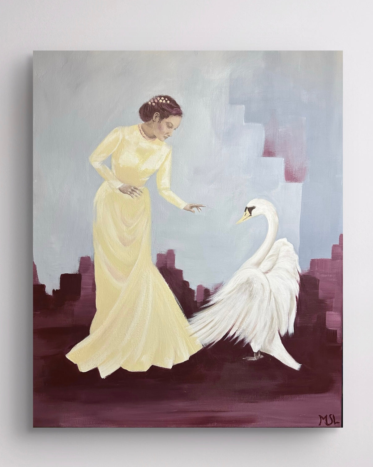 Lady with the Swan - Original painting – Cay Collective